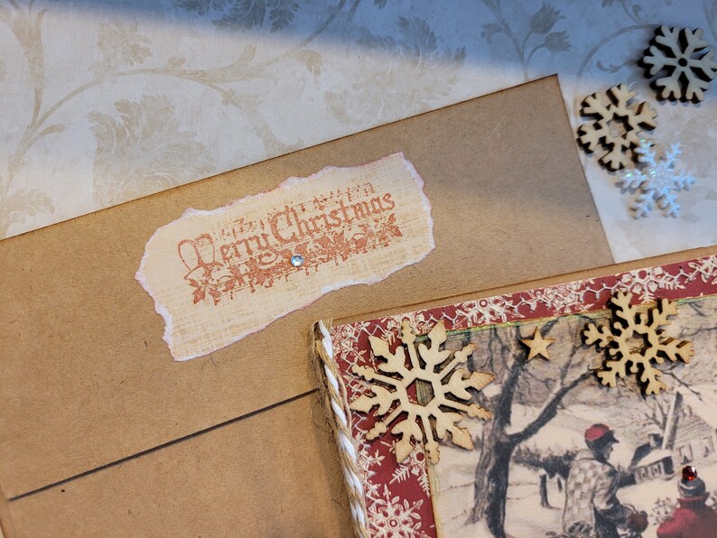 Rustic Christmas Card Bringing Home the Tree Country - Etsy
