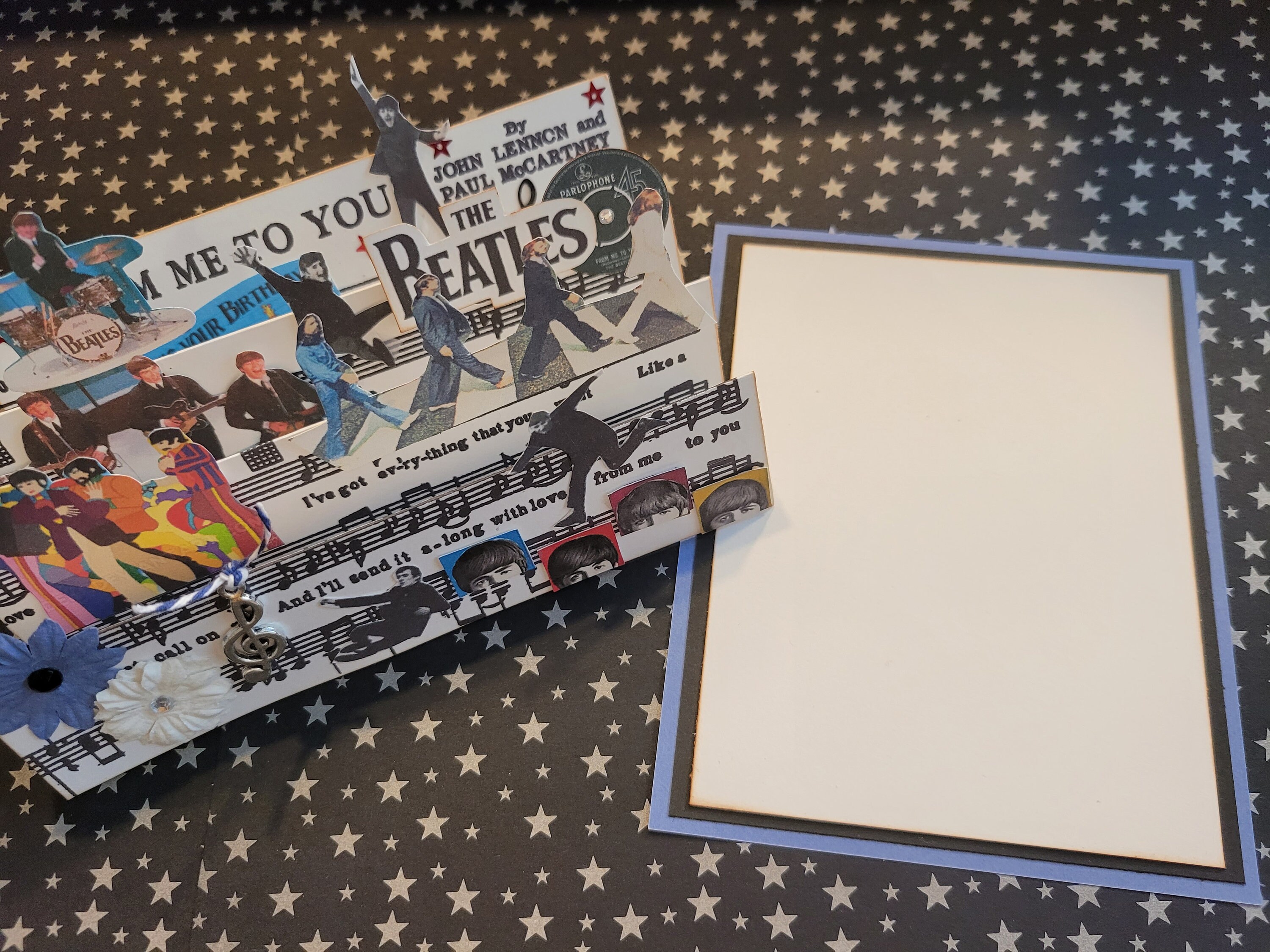 Beatles Birthday Card: Handmade Pop-up Fan Folded Card, Personalized ...