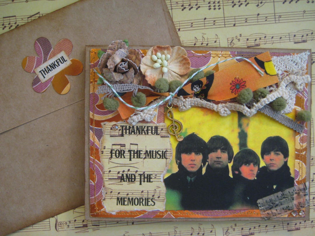 Beatles Thanksgiving Card: Handmade Music Lover's Fall Card - Etsy
