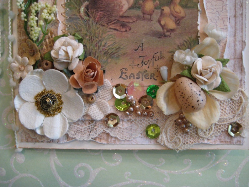 Tattered Lace and Collage Style Easter Card A Joyful Easter - Etsy