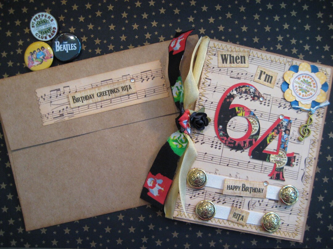 64th Birthday Card With Name Added, Personalized 64th Birthday Card ...