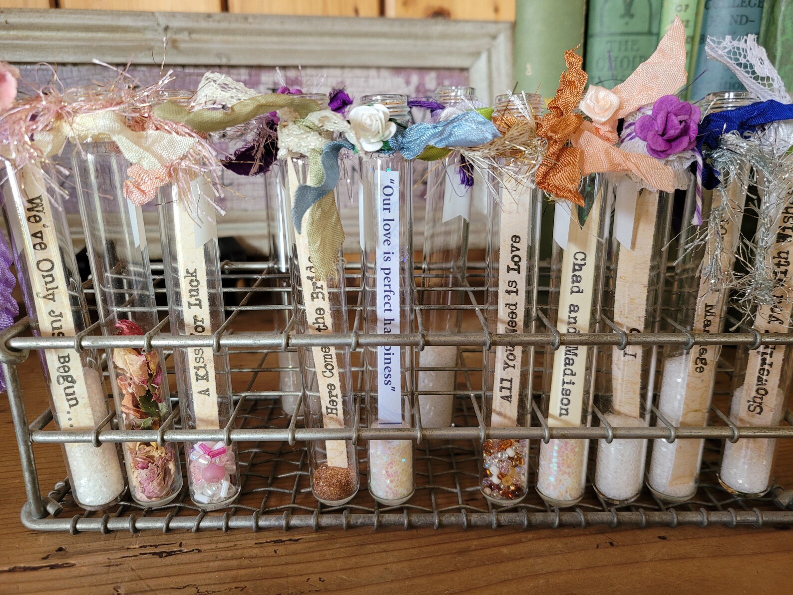 Vintage Test Tube Rack With Glass Tubes Wedding Shower Decor - Etsy