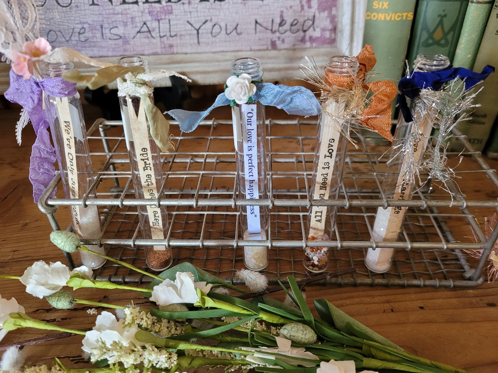 Vintage Test Tube Rack With Glass Tubes Wedding Shower Decor - Etsy