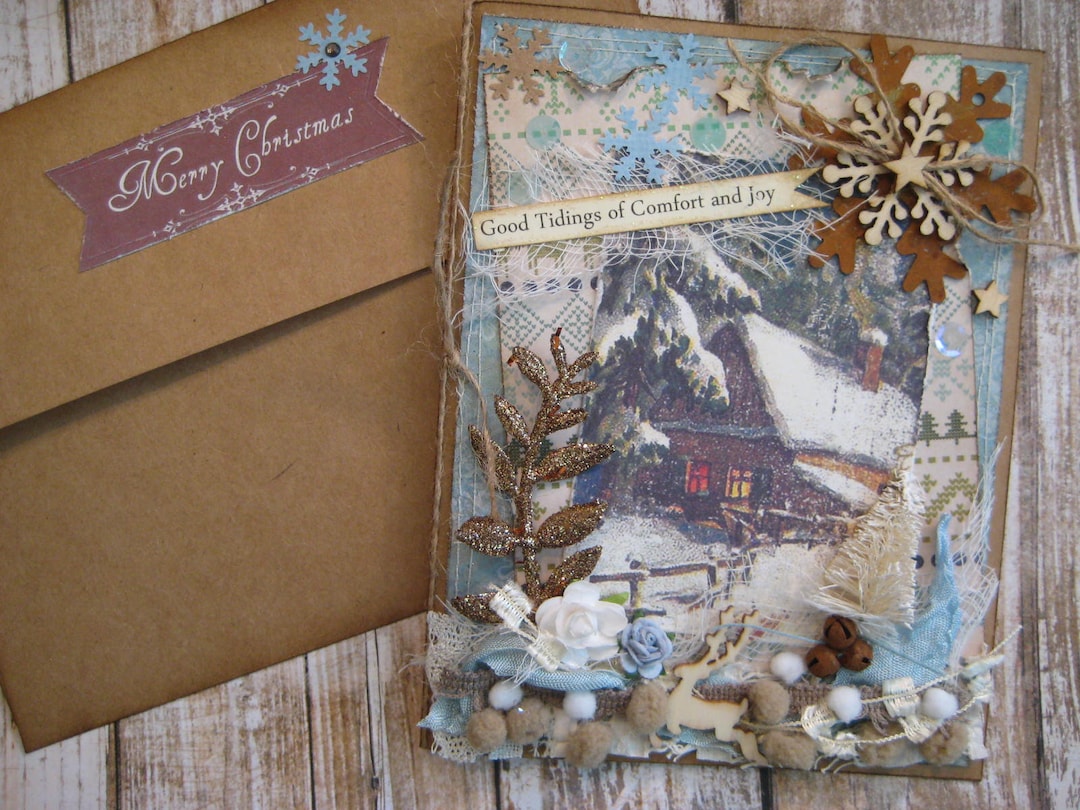 Rustic and Natural Elements Holiday Card, Good Tidings of Comfort and ...