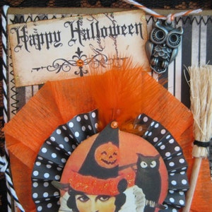 Crepe paper rosette Halloween Card Vintage Halloween image | Etsy