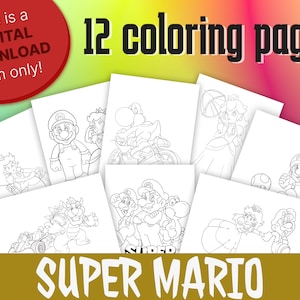 Super Mario, Supermario Coloring Pages, Printable Coloring Book, 12 ...