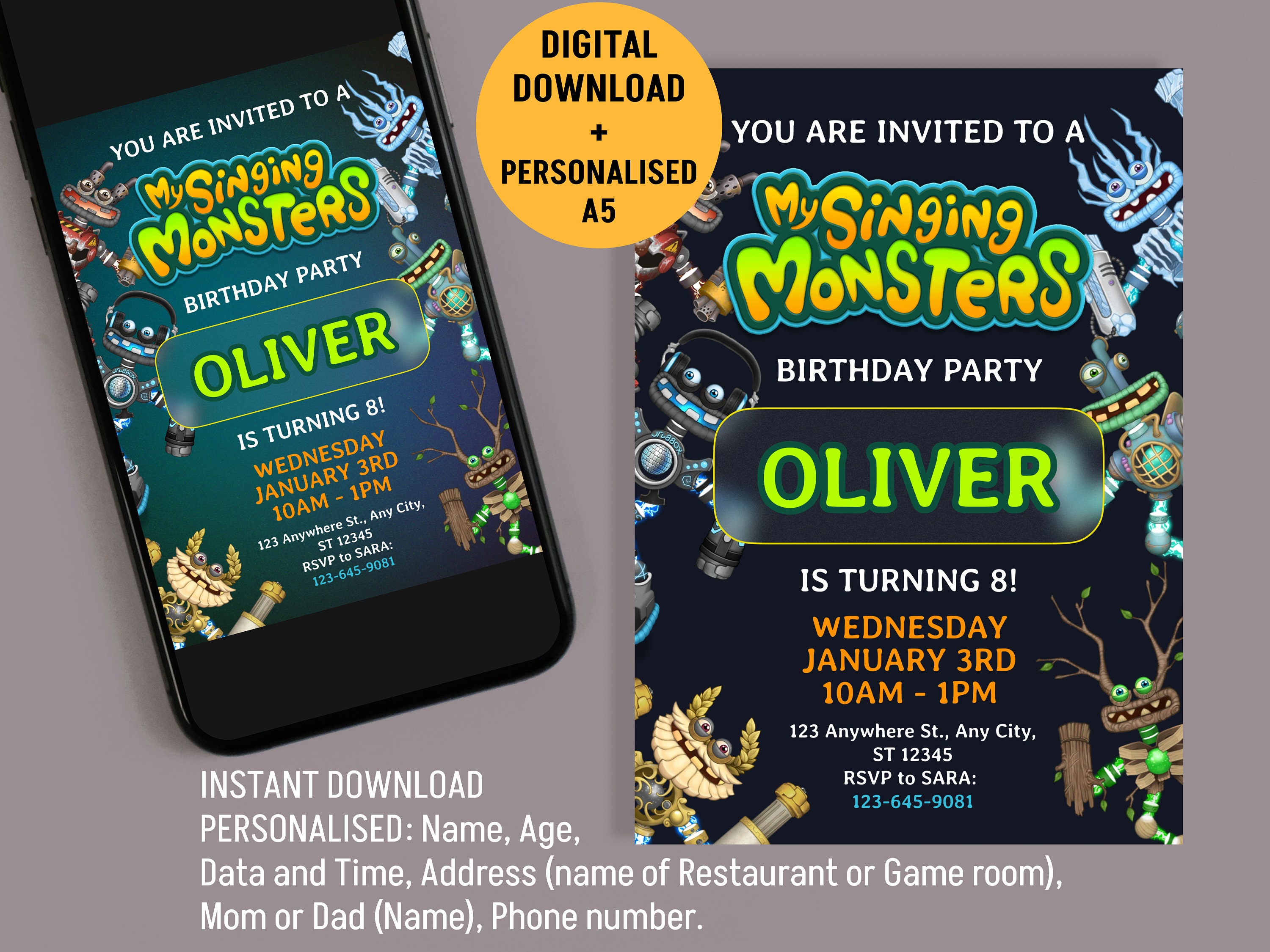 My Singing Monsters Birthday Invitation: Wubbox Party (digital ...