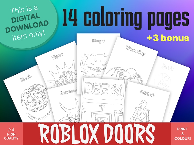 Roblox Doors, Doors Roblox Printable Coloring Pages, Print Your Own ...