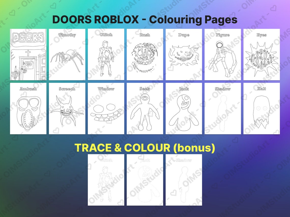 Roblox Doors, Doors Roblox Printable Coloring Pages, Print Your Own ...