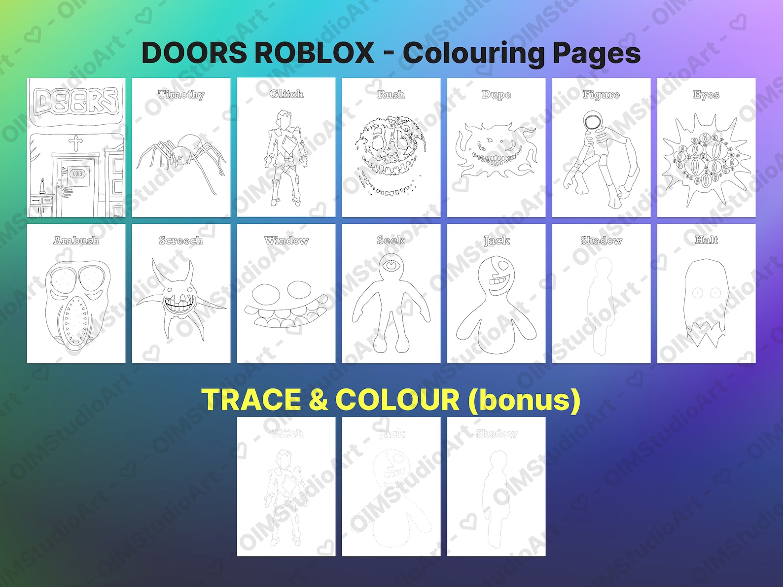 Roblox Doors, Doors Roblox Printable Coloring Pages, Print Your Own ...