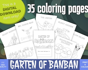 Garten of Banban, 11 Coloring Sheets. the Banban and Friends Gang, DIY ...