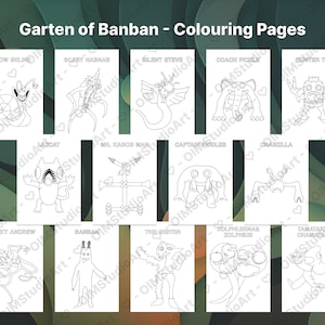 Garten of Banban Coloring Book: 35 Printable Pages (PDF Digital ...