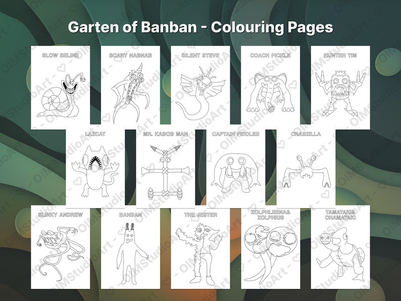 Garten of Banban Coloring Book: 35 Printable Pages (PDF Digital ...