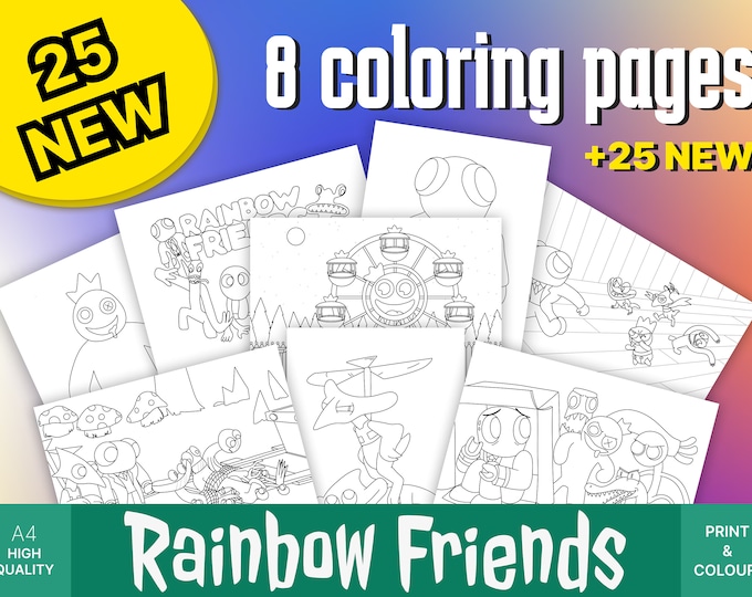 Rainbow Friends Roblox Coloring Pages PDF Digital Download, Home Print ...