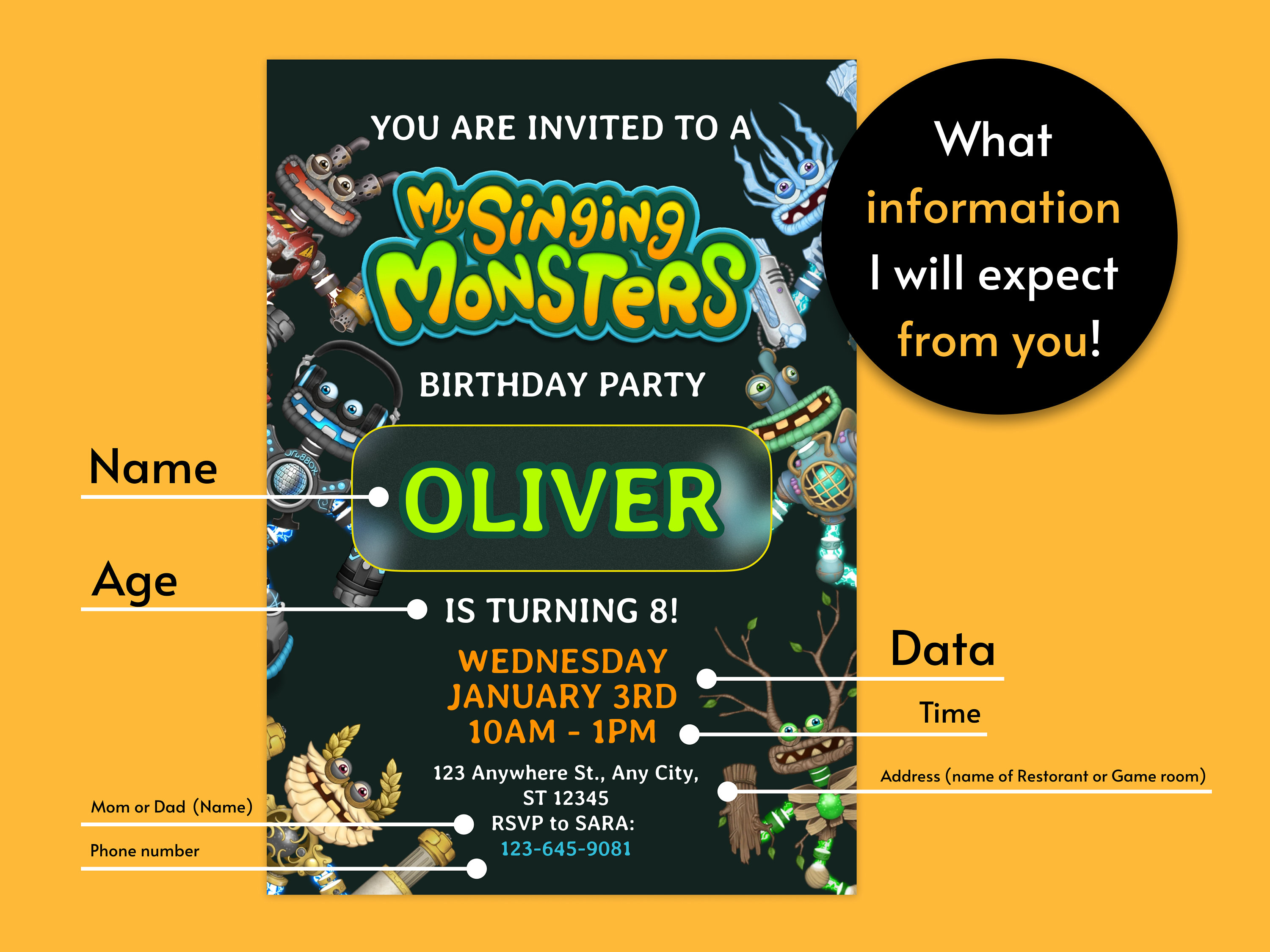 My Singing Monsters Birthday Invitation: Wubbox Party (digital ...