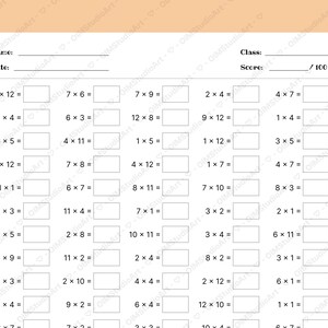 10 Printable Multiplication Worksheets | Fill in the Blanks - Single ...