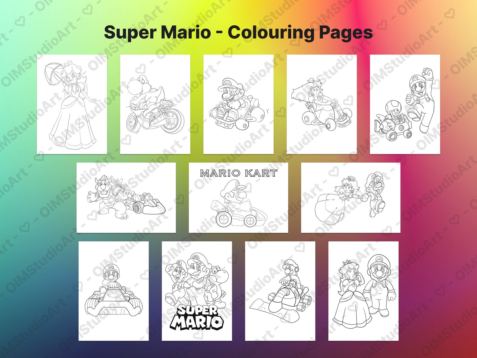 Super Mario, Supermario Coloring Pages, Printable Coloring Book, 12 ...