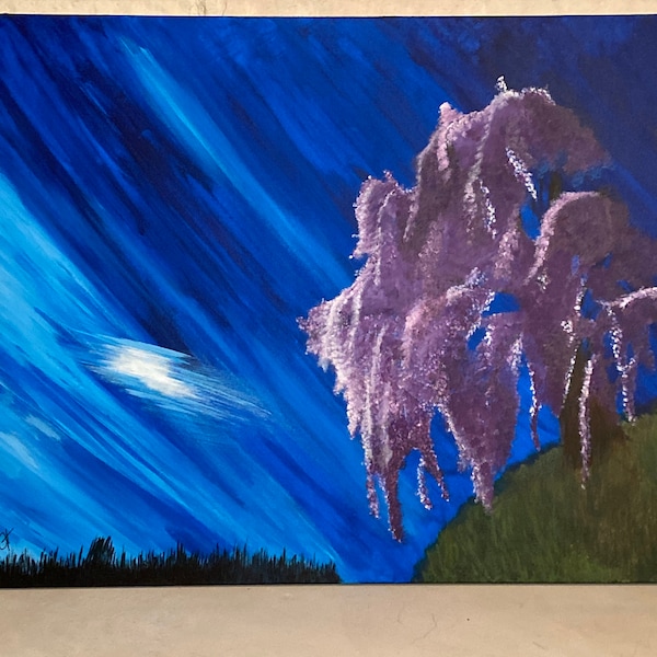 Purple Tree Art - Etsy