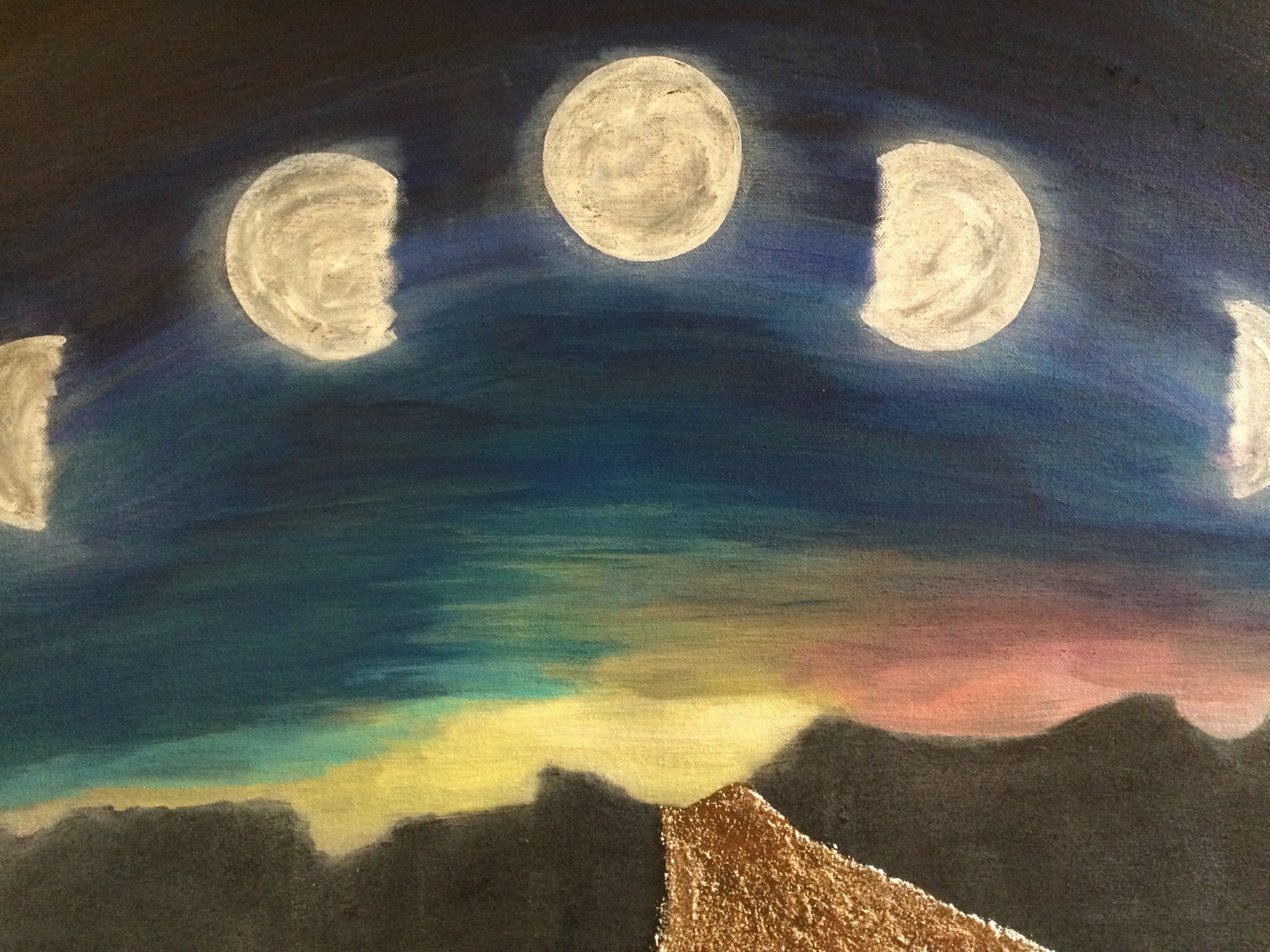 MOON PHASE PAINTING Phases of the Moon Art Moon Painting | Etsy