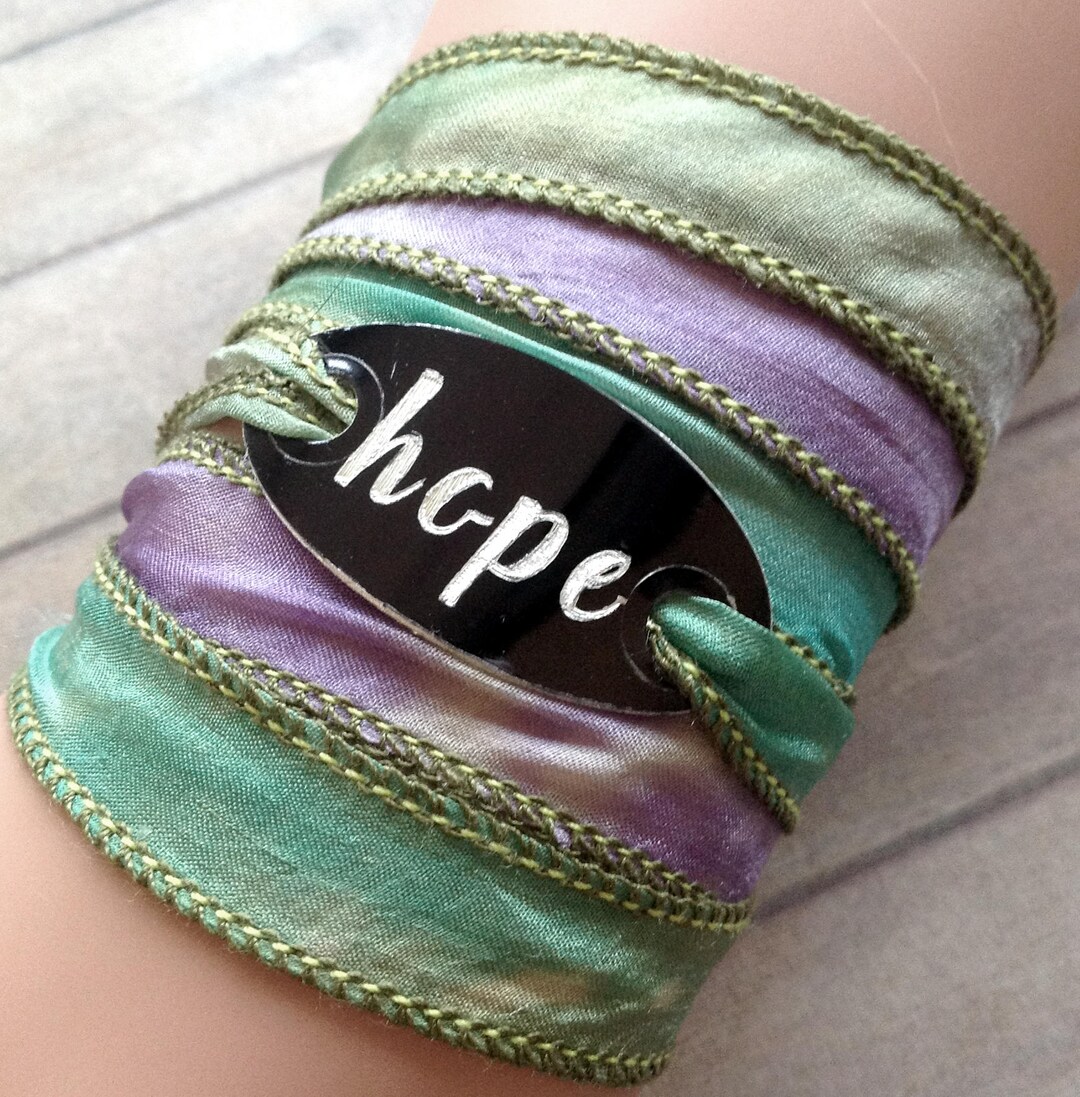 Silk Wrap Bracelet Silk Ribbon Bracelet-boho-silk Wrap-ruband De Soie ...