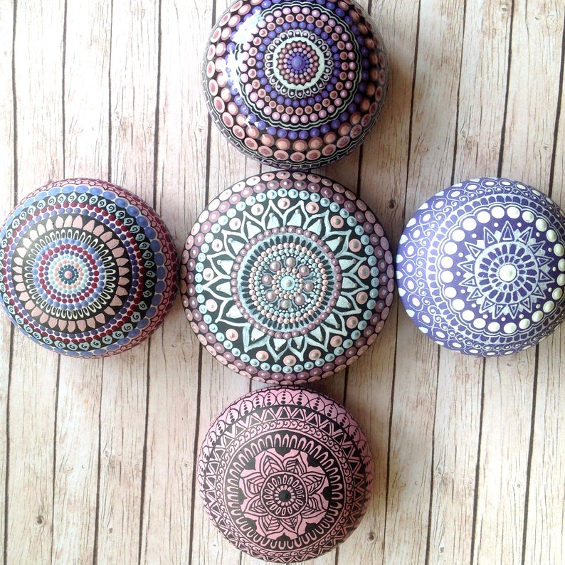 Mandala Stone-top Selling Items-hand Painted Rocks-crochet - Etsy