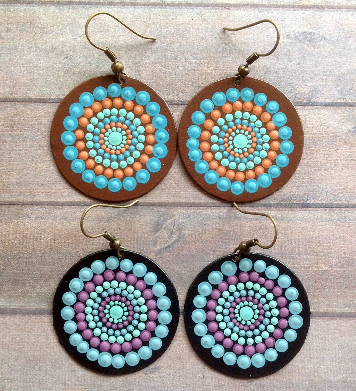 Mandala Earrings, Mandala Painting, Dot Mandala,meditation, Aboriginal ...