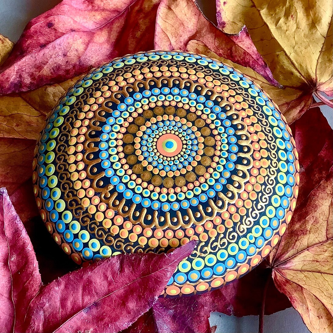 Original Hand Painted Mandala Stone Housewarming Gift - Etsy