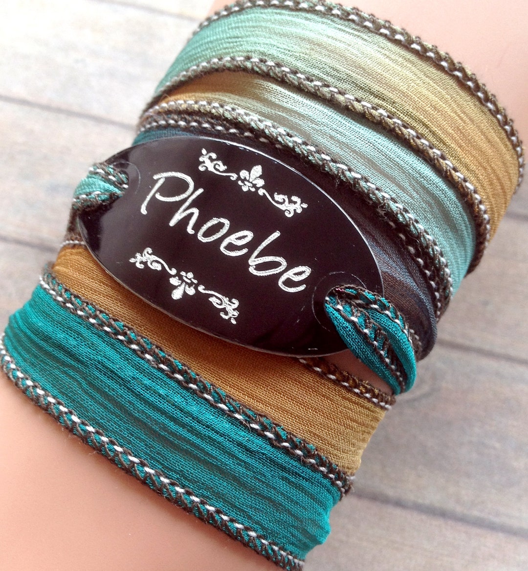 Custom Name Bracelet, Nameplate Bracelet, Hippie Wrap Bracelet ...