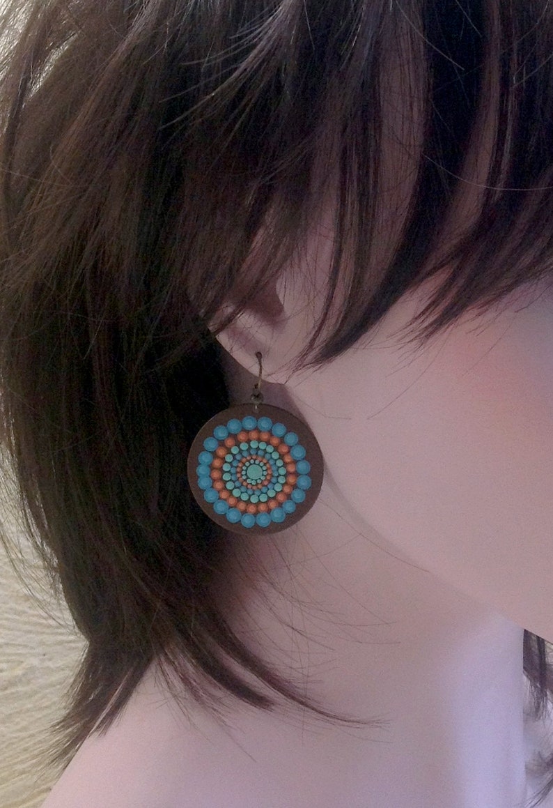 Mandala Earrings, Mandala Painting, Dot Mandala,meditation, Aboriginal ...