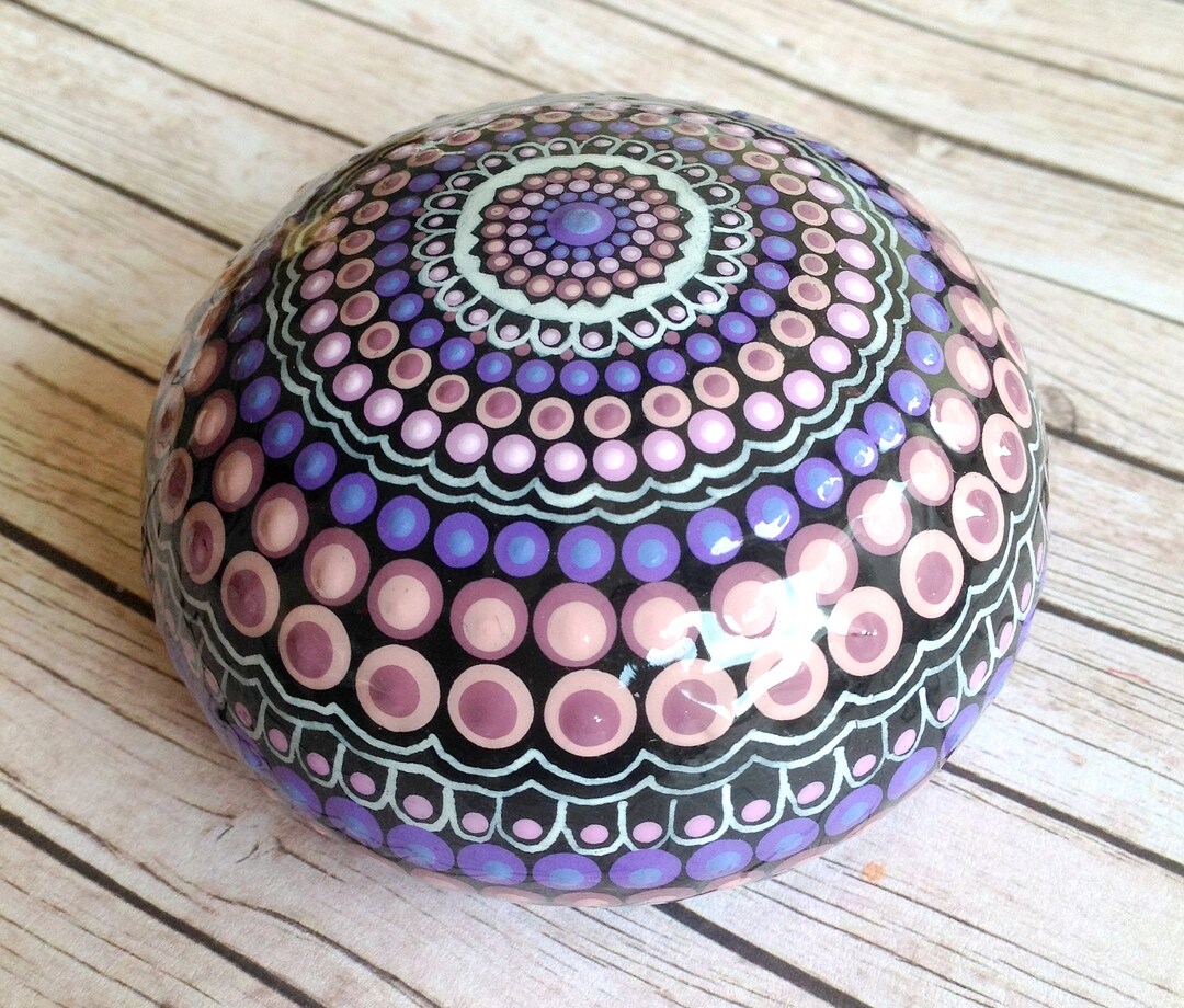Mandala Stone-top Selling Items-hand Painted Rocks-crochet Mandala-gift ...