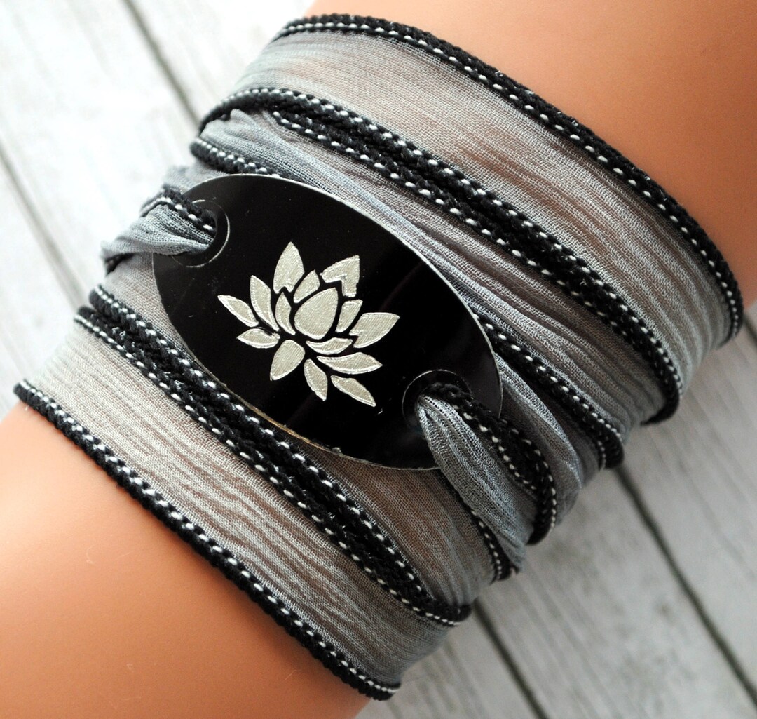 Silk Wrap Bracelet Silk Ribbon Bracelet-boho-silk Wrap-yoga-ruband De ...