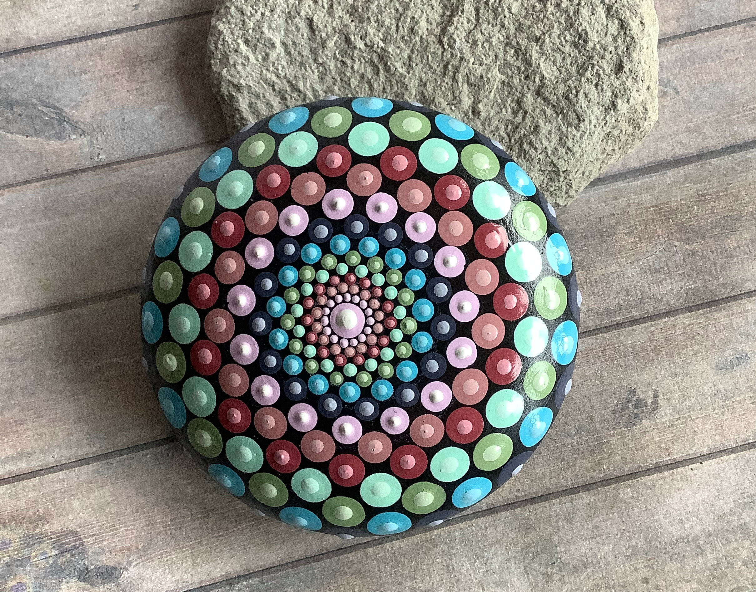 Free Shipping Original Hand Painted Mandala Stone, Garden Decor ...