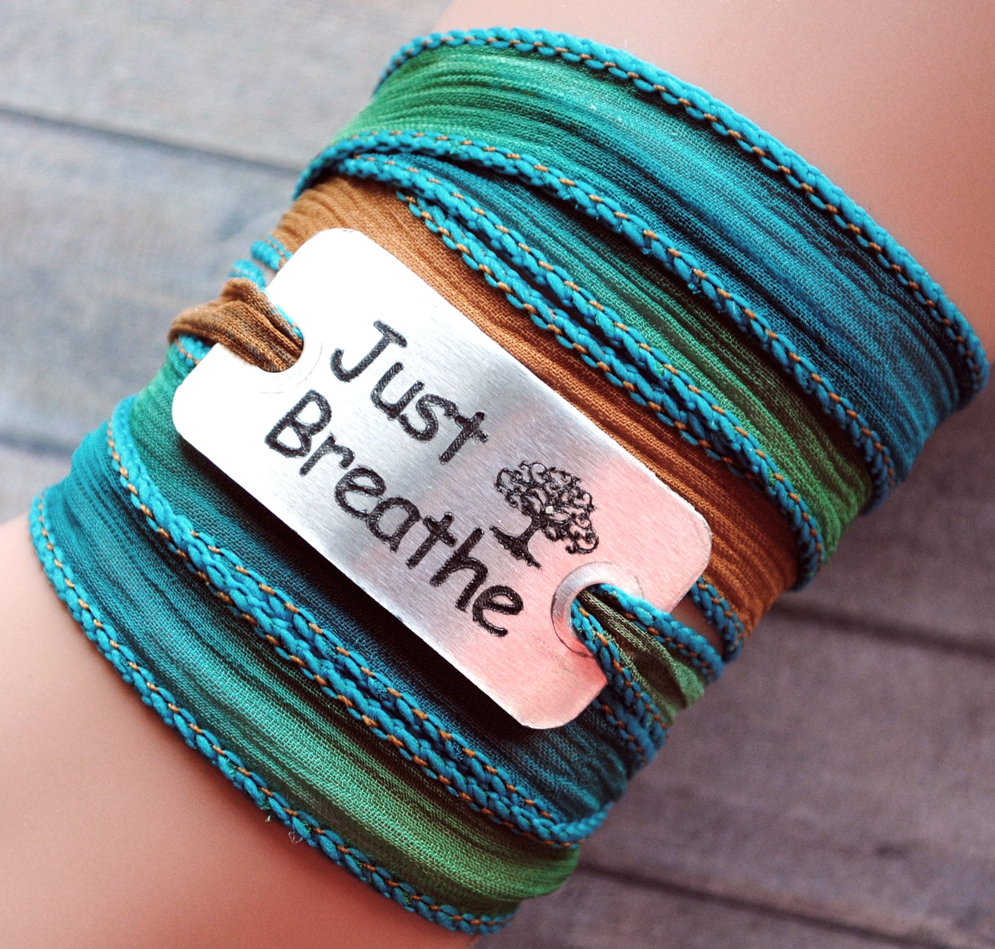 Silk Wrap Bracelet- Silk Ribbon Bracelet-boho-silk Wrap-ruband De Soie ...