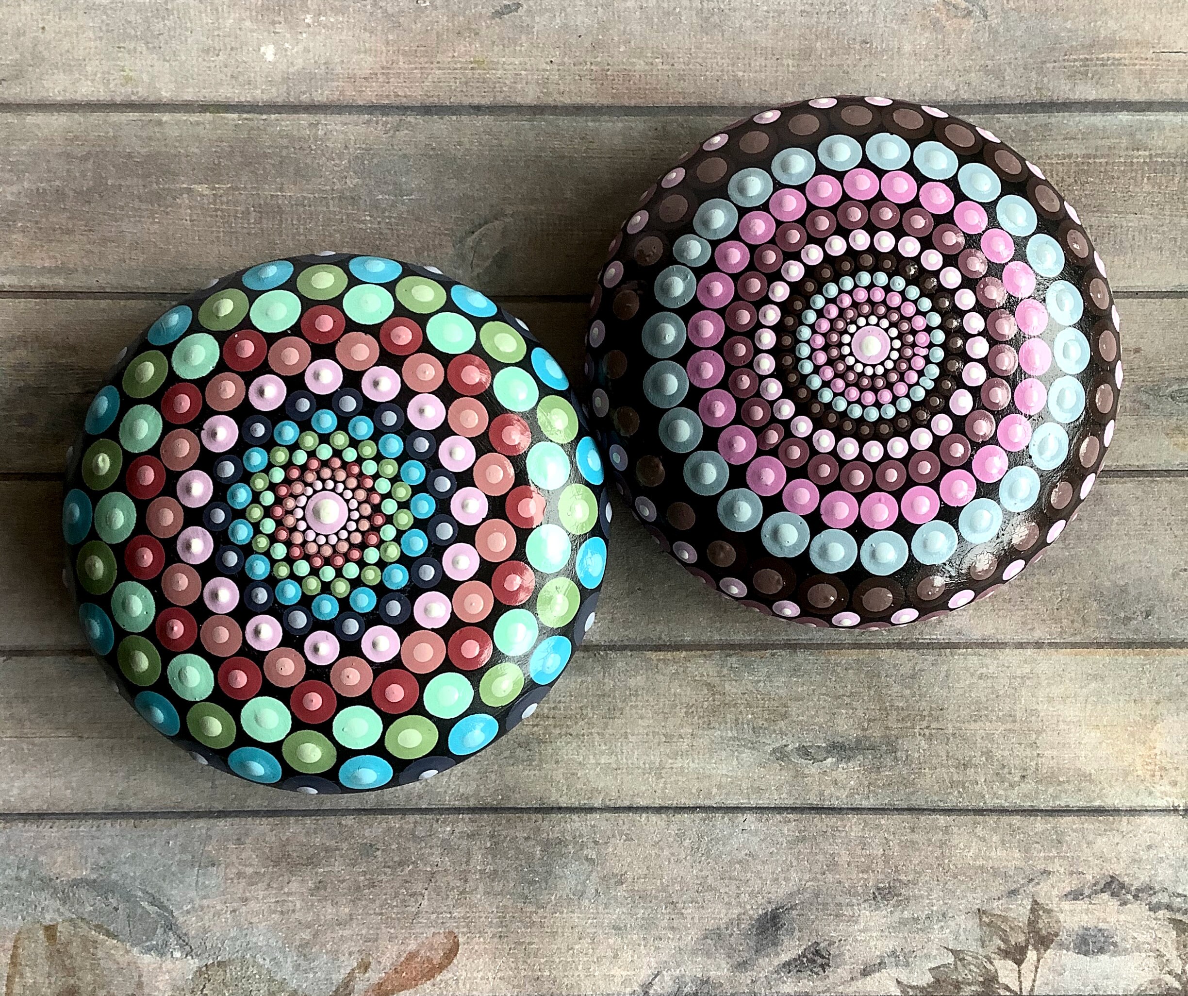 Free Shipping Original Hand Painted Mandala Stone, Garden Decor ...
