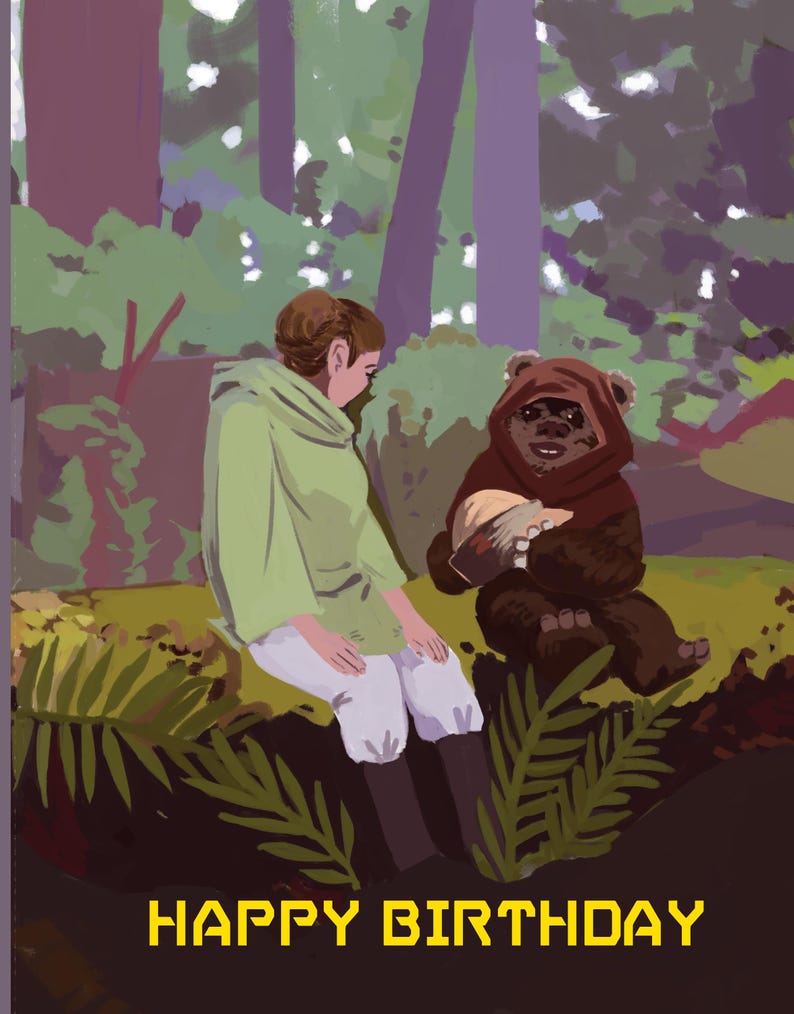 EWOK Birthday Card - Etsy