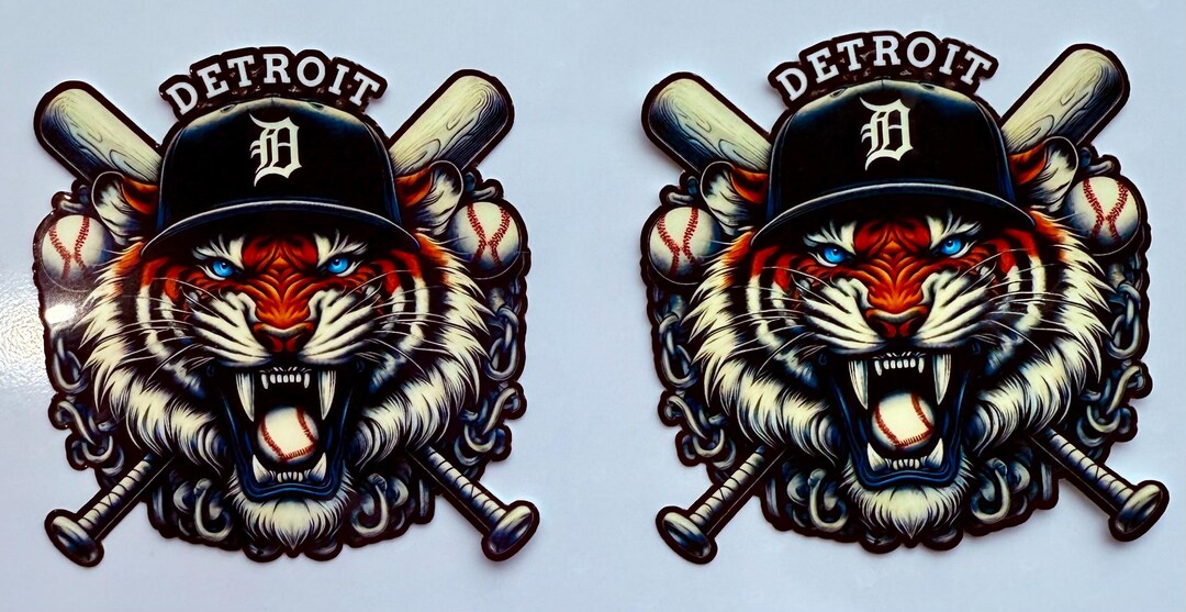 Detroit Tigers Waterproof Stickers - Etsy