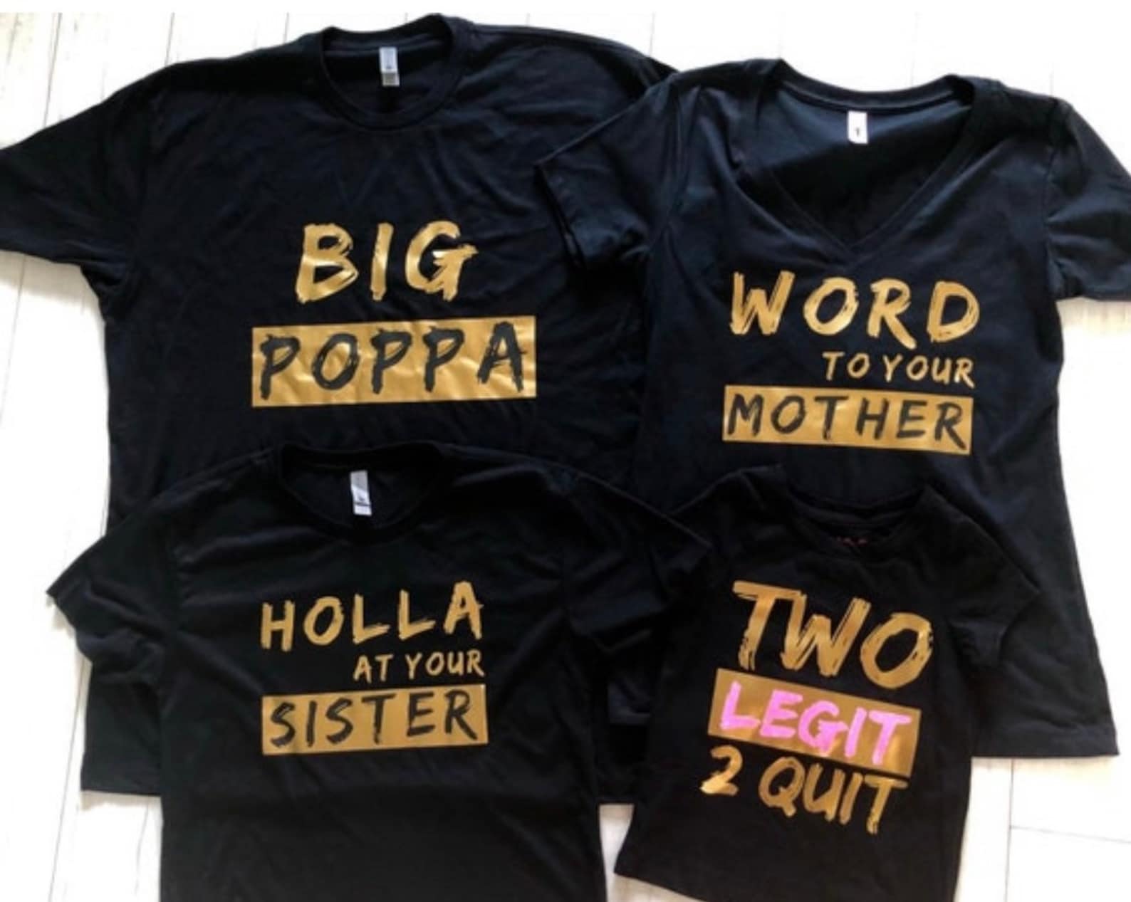 Two Legit to Quit Family Shirts Svg, Includes: Mom, Dad, Brother ...