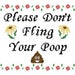 Bathroom Humor Please Don't Fling Your Poop Cross Stitch PATTERN 2 ...