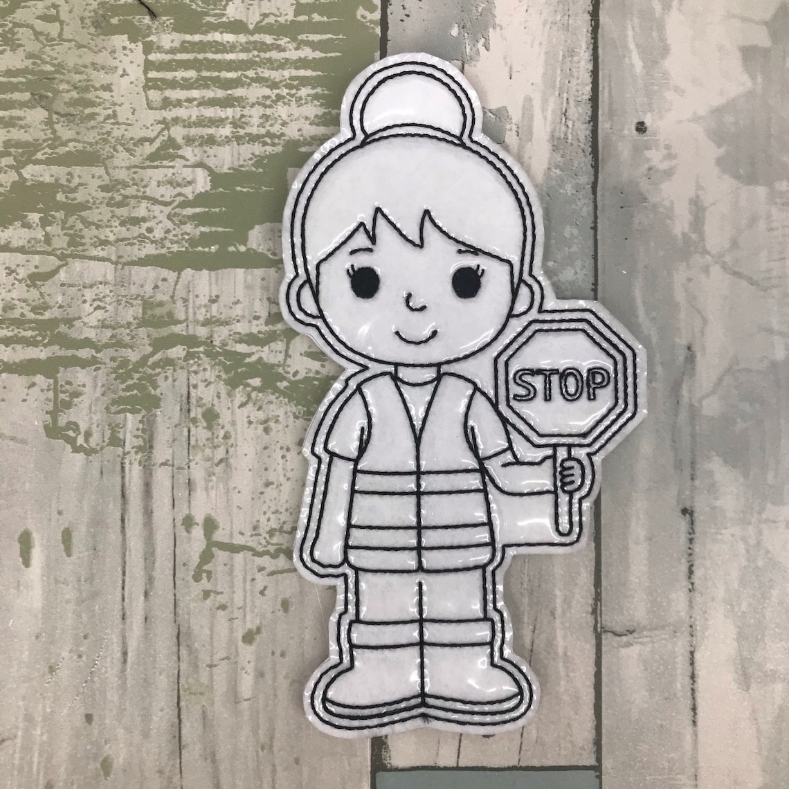 Crossing Guards Colouring Dolls Reusable Washable Green | Etsy