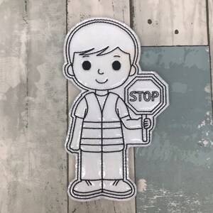 Crossing Guards Colouring Dolls, Reusable, Washable, Green, Children ...