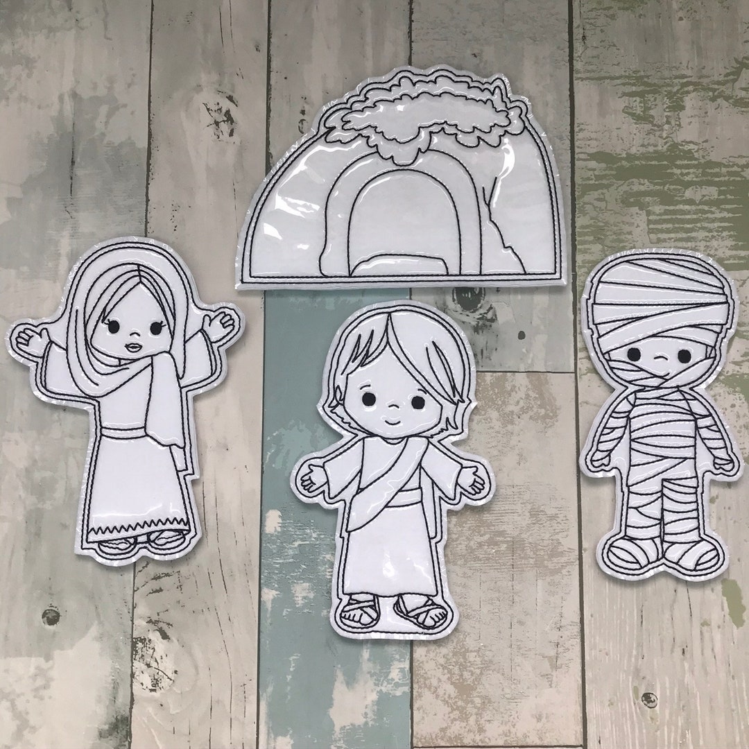 Lazarus Colouring Dolls, Reusable, Washable, Green, Children, Playtime ...