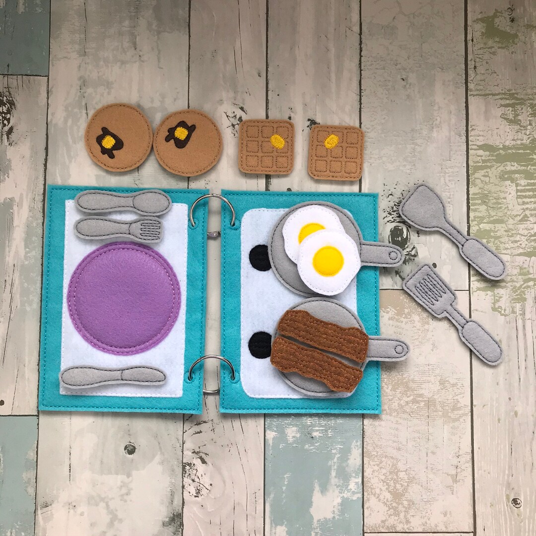 Breakfast Busy Book Page, Playtime, Quiet Time, Learning, Fine Motor ...