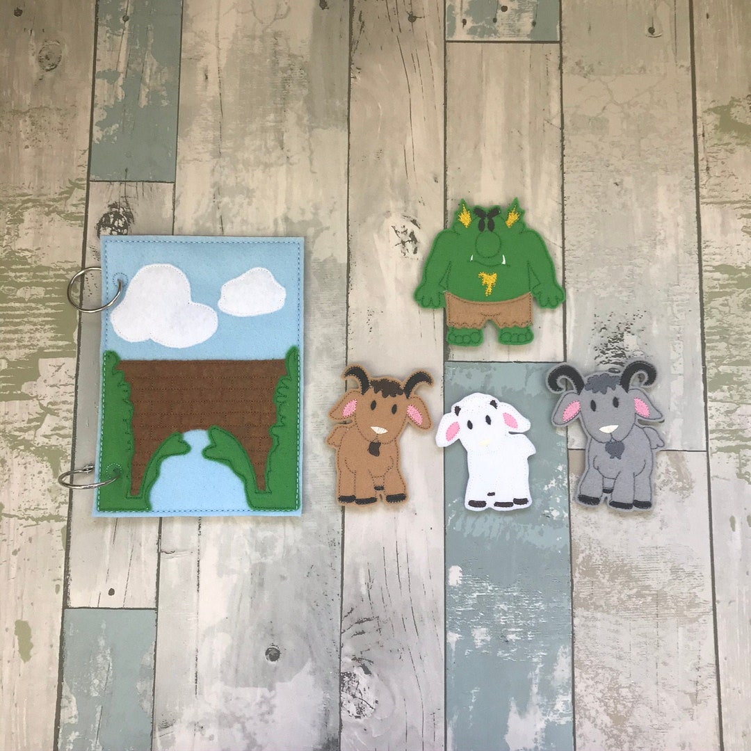 Billy Goats Gruff Finger Puppets Busy Book Page, Quiet Time, Learning ...