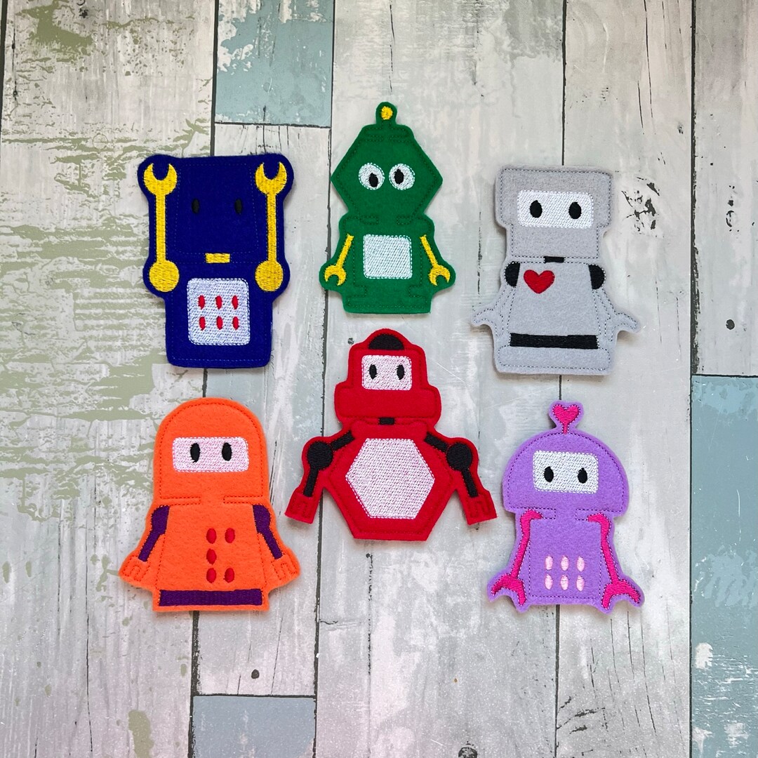 Robots Finger Puppets, Pretend Play, Imagination, Easter Basket, Road ...