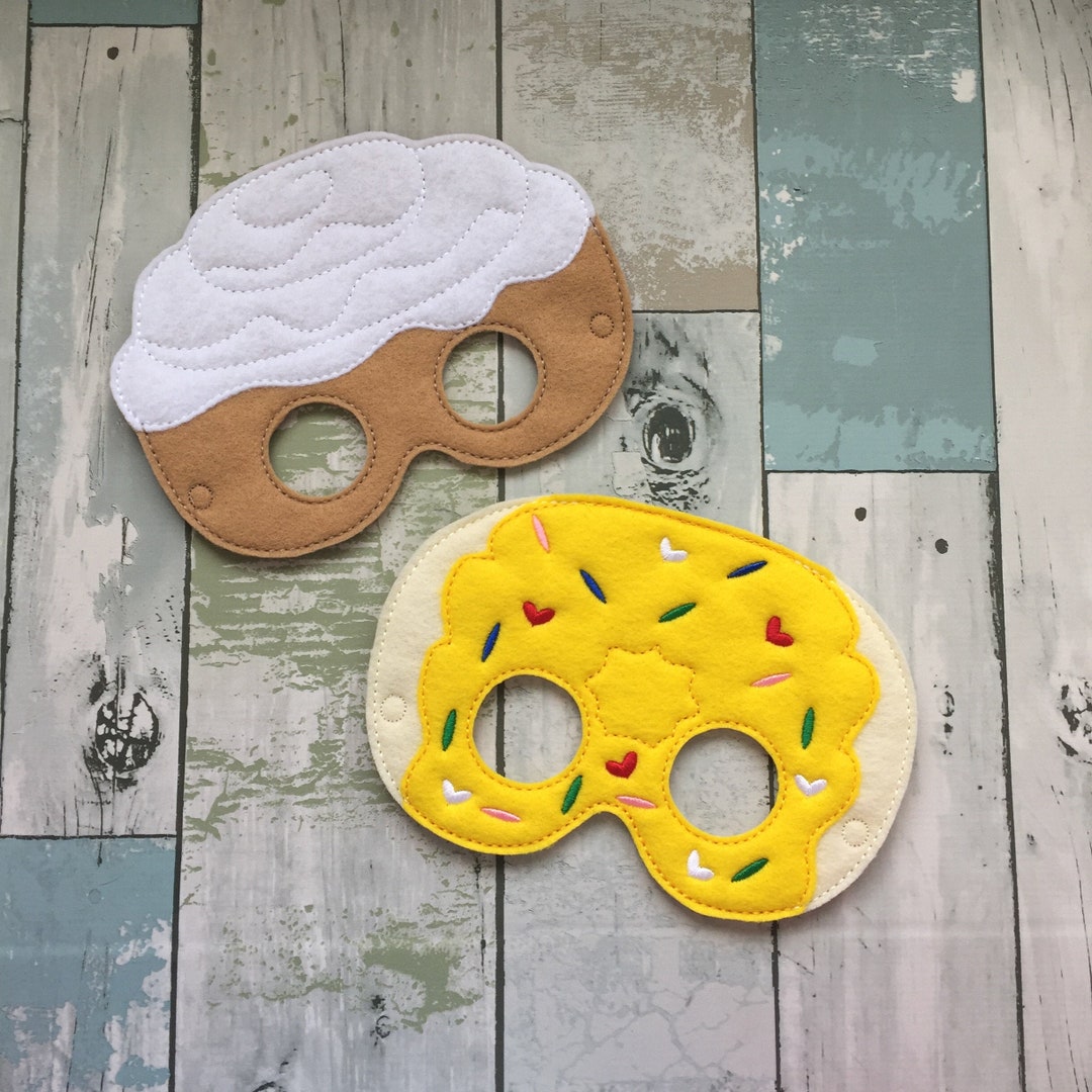 Cinnamon Bun and Doughnut Felt Masks, Child, Pretend Play, Imagination ...