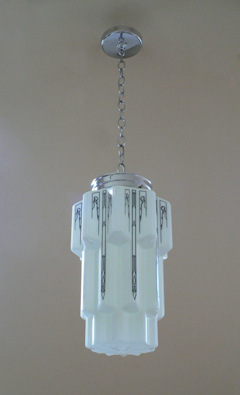 Antique Art Deco Skyscraper Chandelier - Etsy