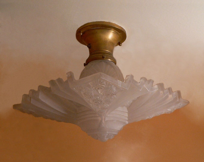 Antique Consolidated Martele Modernizer Slip Shade Flushmount ...