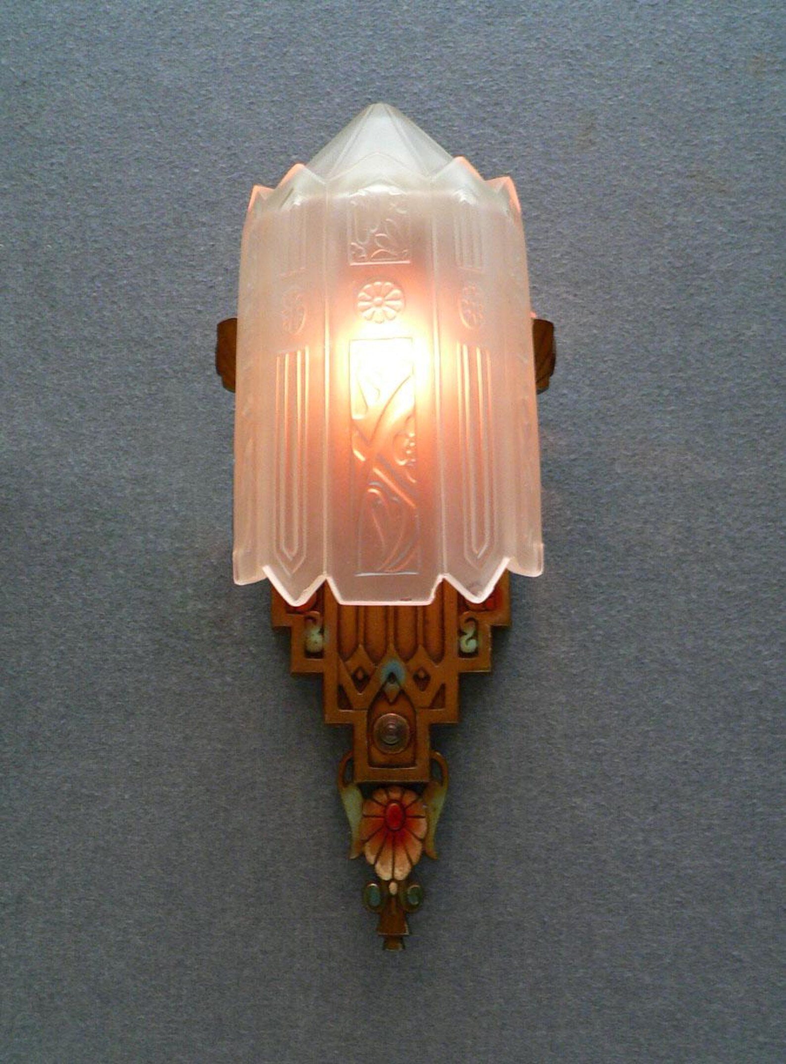 Antique Pair of Art Deco Slip Shade Sconces by Lincoln - Etsy