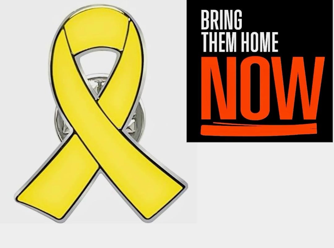 Yellow Ribbon Pin,bringthemhomenow Hostage Awareness Support Donation Israel,yellow Ribbon ...