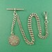 Antique Sterling Watch Chain With 1910 Sterling Coin Watch Fob Pendant ...